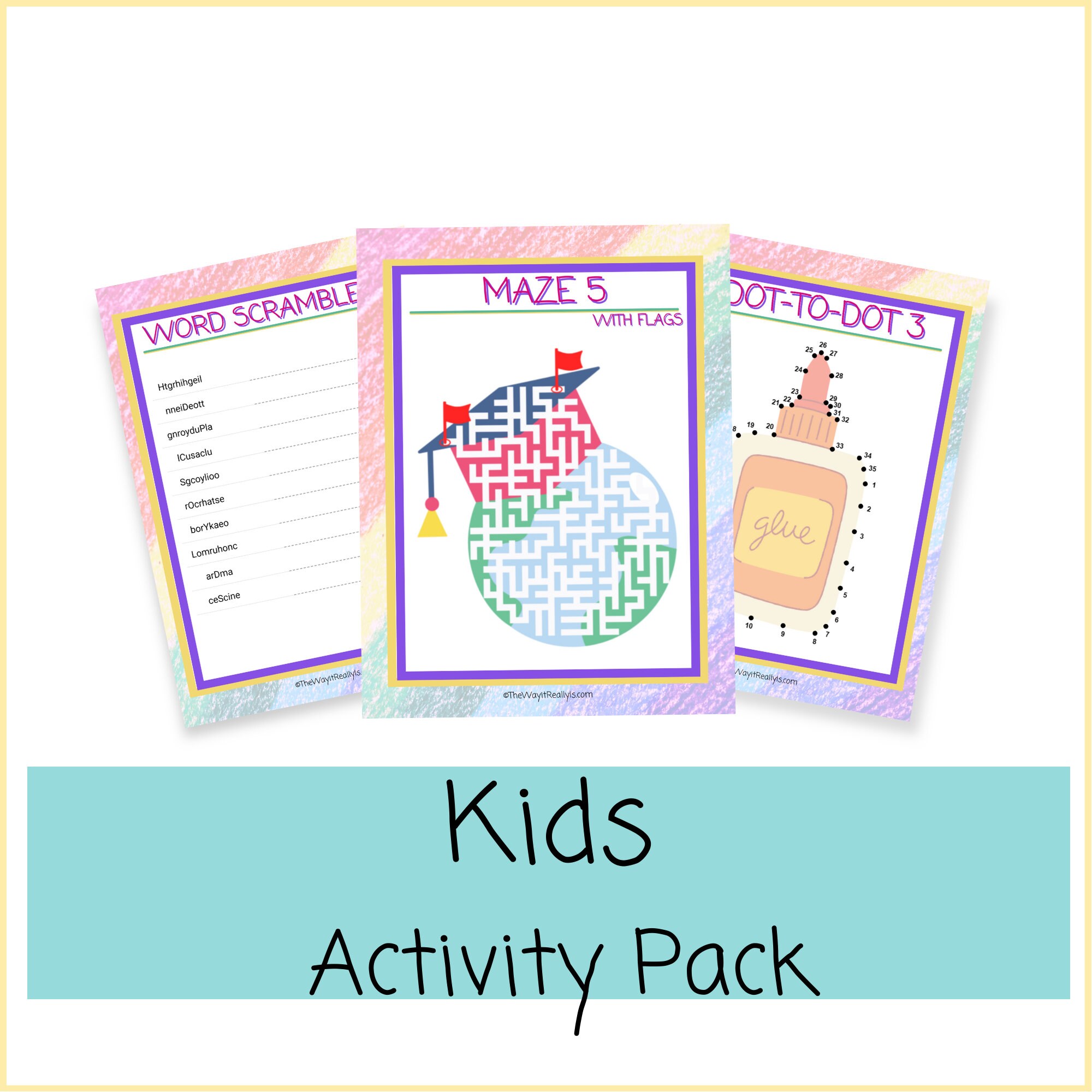 Printable Activity Pack for Kids, Keep Students Occupied, Mazes for ...