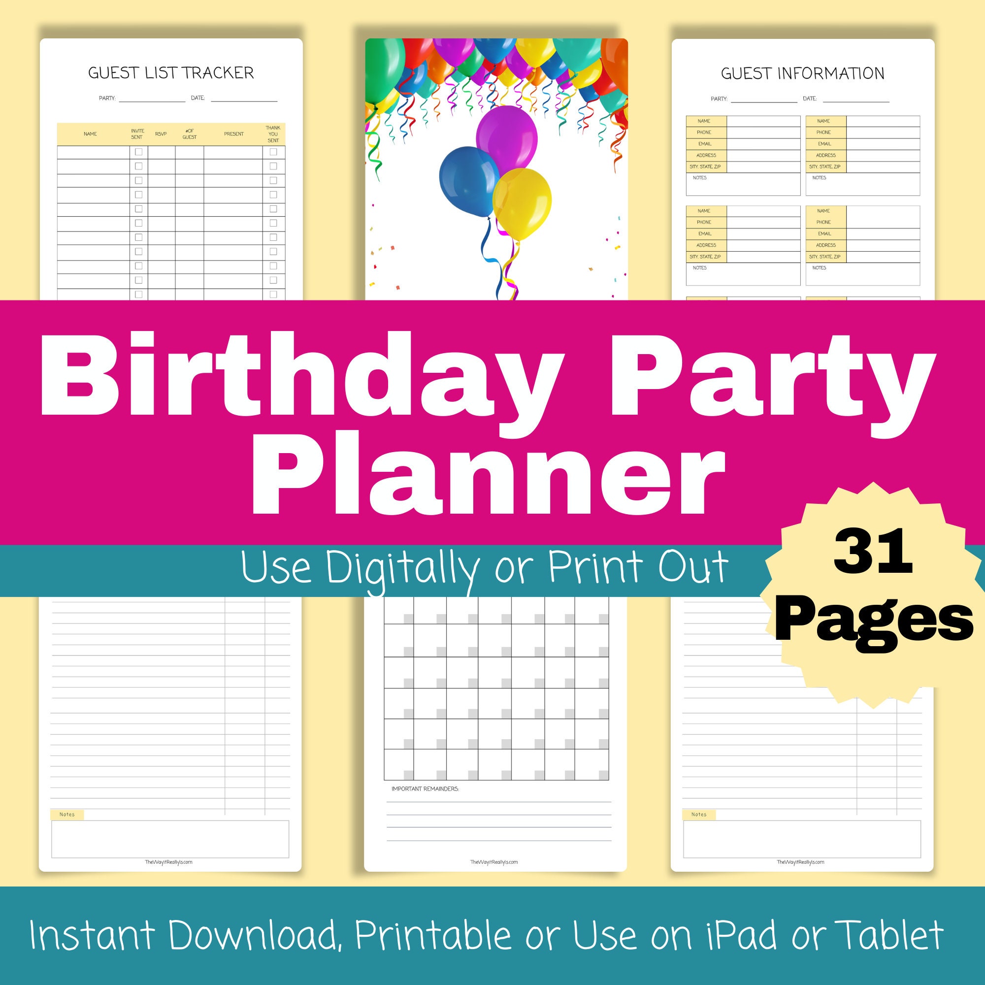Birthday Party Planner, Birthday Planner, Party Planner, Kids Birthday ...