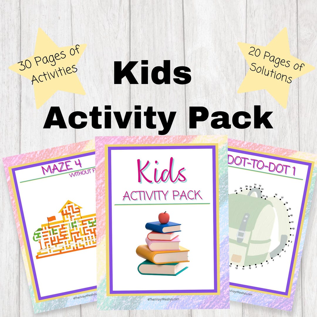 Printable Activity Pack for Kids, Keep Students Occupied, Mazes for ...
