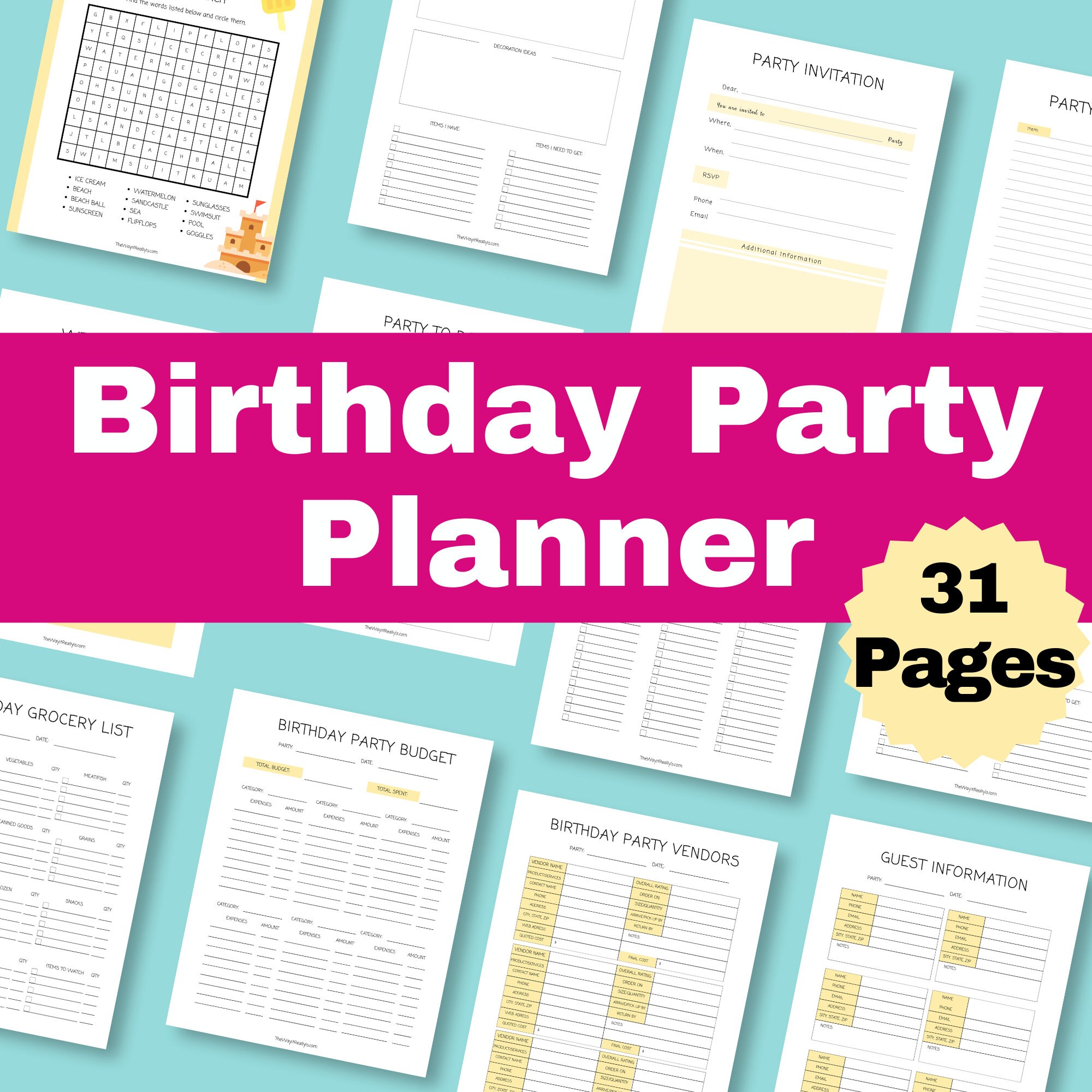 Birthday Party Planner, Birthday Planner, Party Planner, Kids Birthday ...