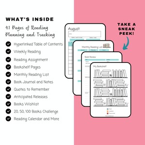 Reading Planner and Tracker, Digital and Printable, Keep Track of ...