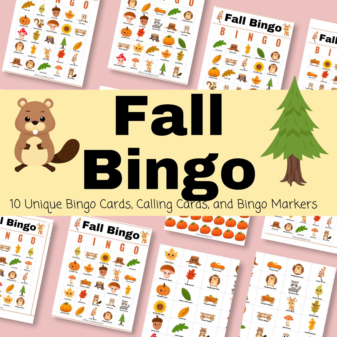 Fall Bingo Game, Fall Kids Activity, Fall Printable, Fall Camp, Bingo ...