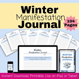 Winter Journal, Winter Guided Journal, 100+ Pages, Winter Manifestation ...