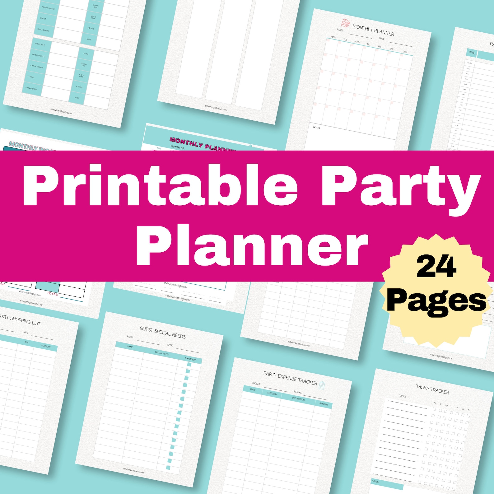 Printable Party Planner, Digital Party Planner, Birthday Party Planner ...