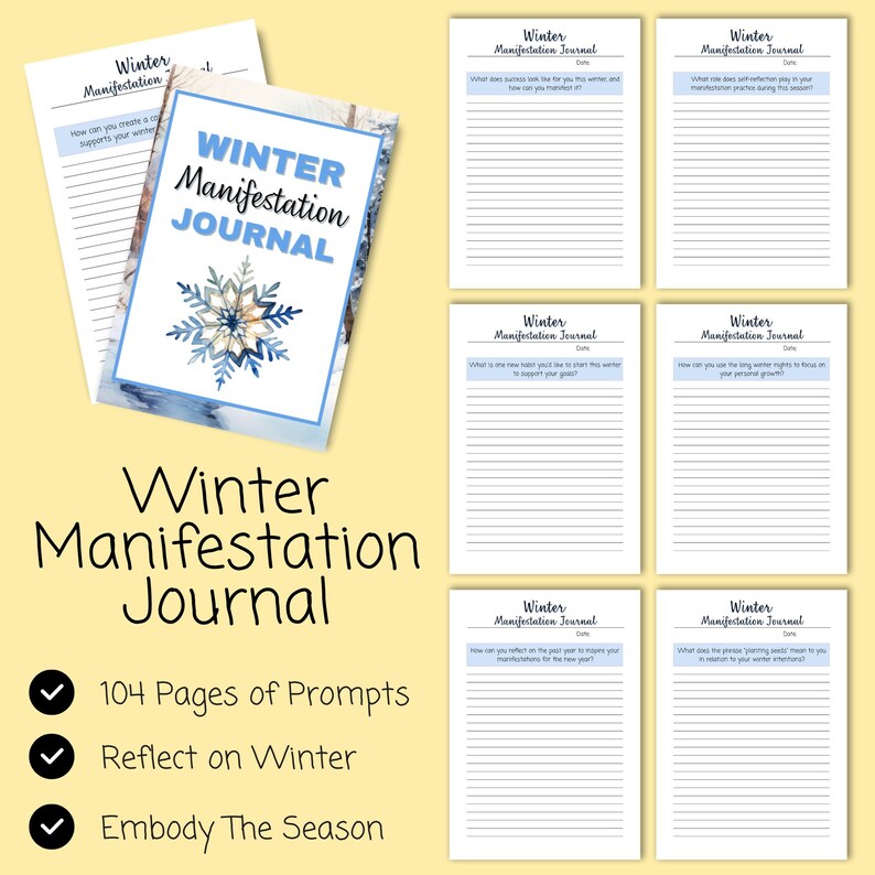 Winter Journal, Winter Guided Journal, 100+ Pages, Winter Manifestation ...