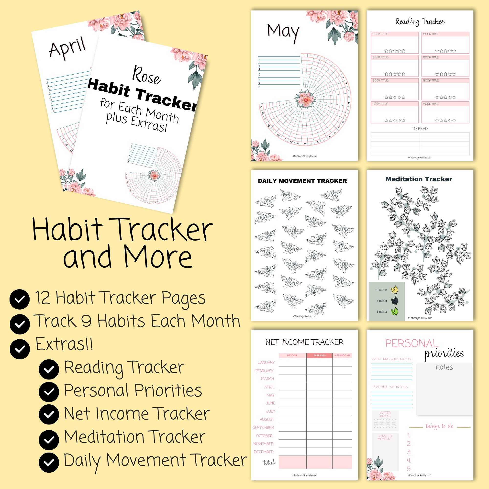 Habit Tracker, Habit, Tracker, Habit Tracker Printable, Printable Habit ...