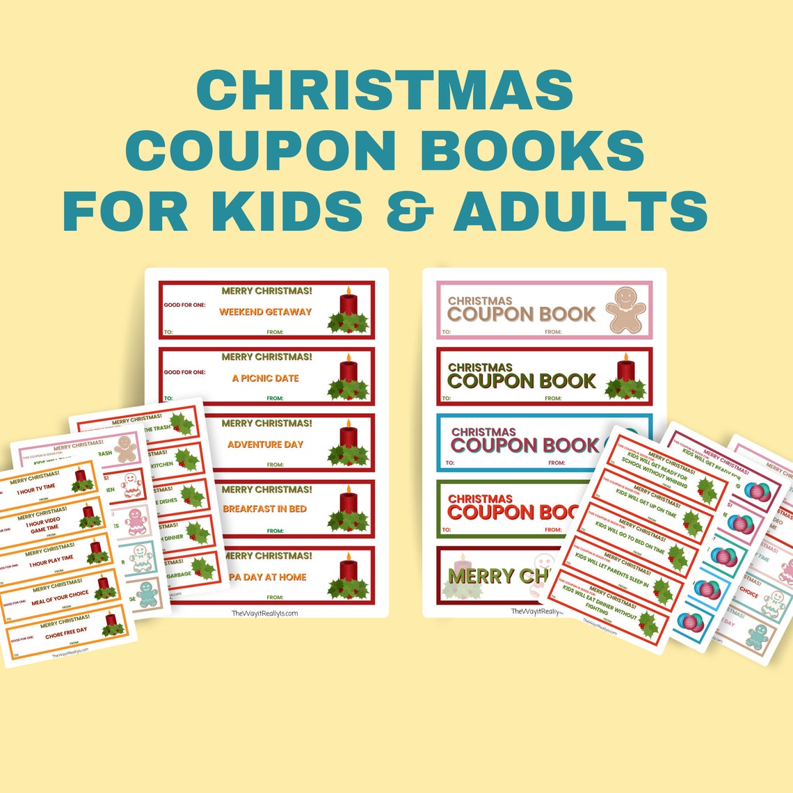 Christmas Coupon Books for Kids and Adults, Christmas Coupons Kids to ...