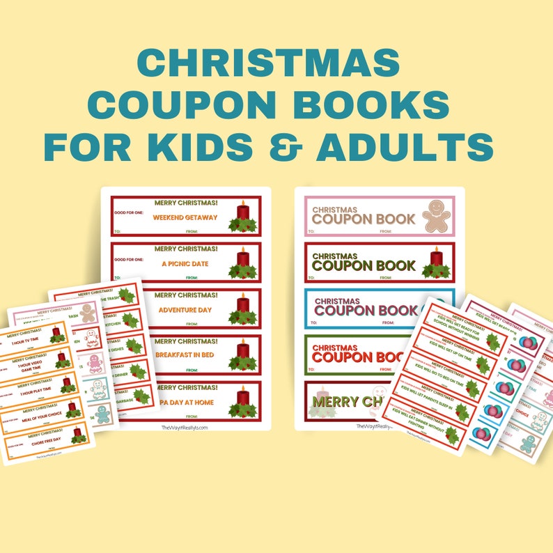 Christmas Coupon Books for Kids and Adults, Christmas Coupons Kids to ...
