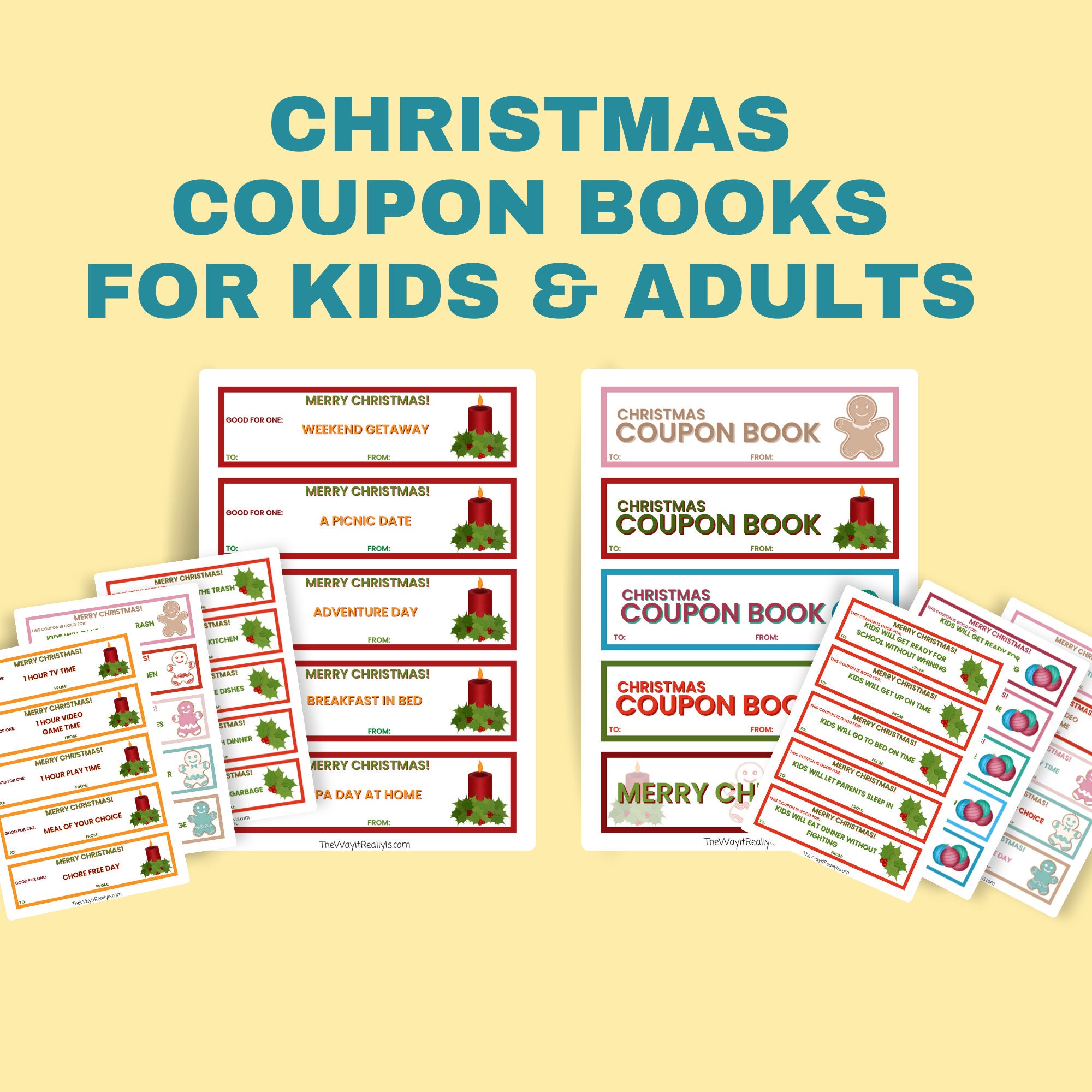 Christmas Coupon Books for Kids and Adults, Christmas Coupons Kids to ...