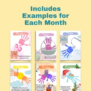 Kids Monthly Handprint Memory Book, Keepsake Journal, Handprint Art ...