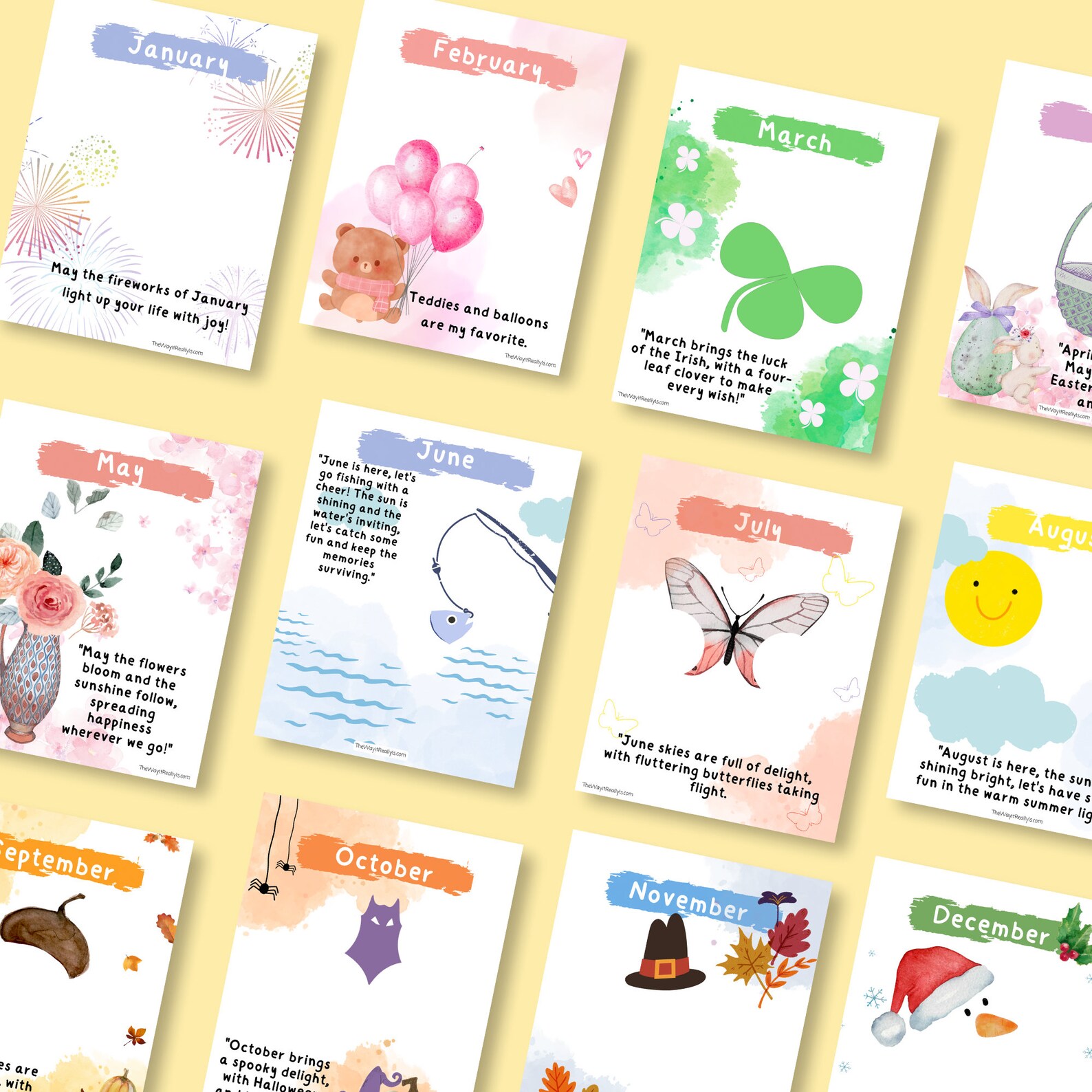 Kids Monthly Handprint Memory Book, Keepsake Journal, Handprint Art ...