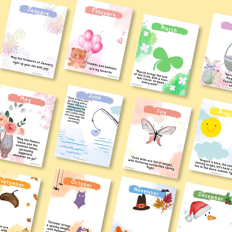 Kids Monthly Handprint Memory Book, Keepsake Journal, Handprint Art ...