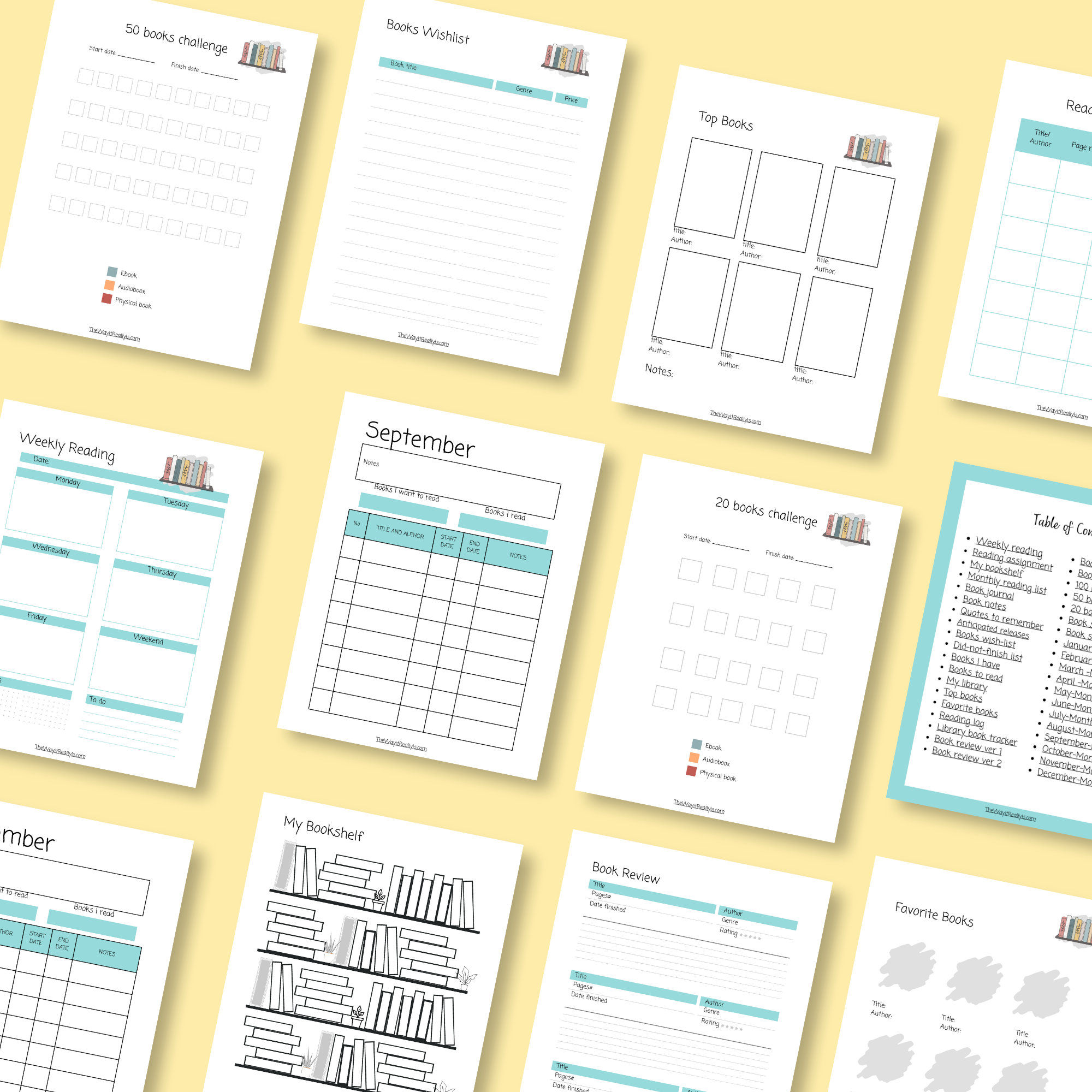 Reading Planner and Tracker, Digital and Printable, Keep Track of ...