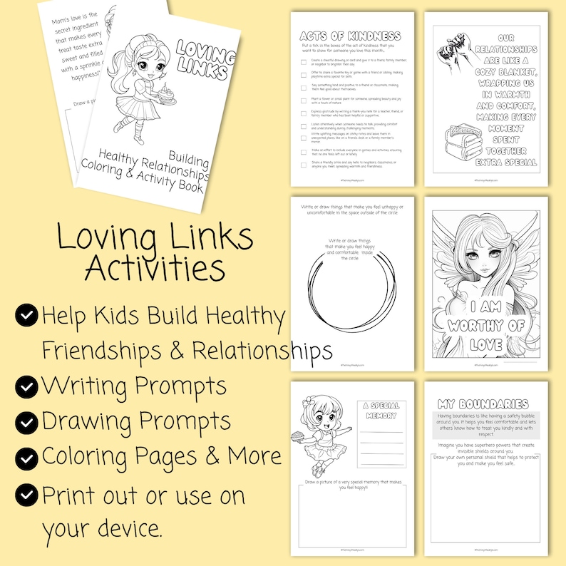 Social Skills: Building Healthy Relationships for Kids Coloring and ...