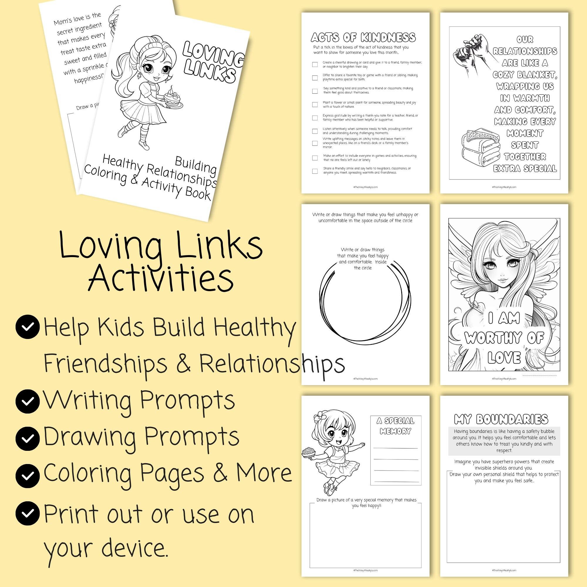 Social Skills: Building Healthy Relationships for Kids Coloring and ...