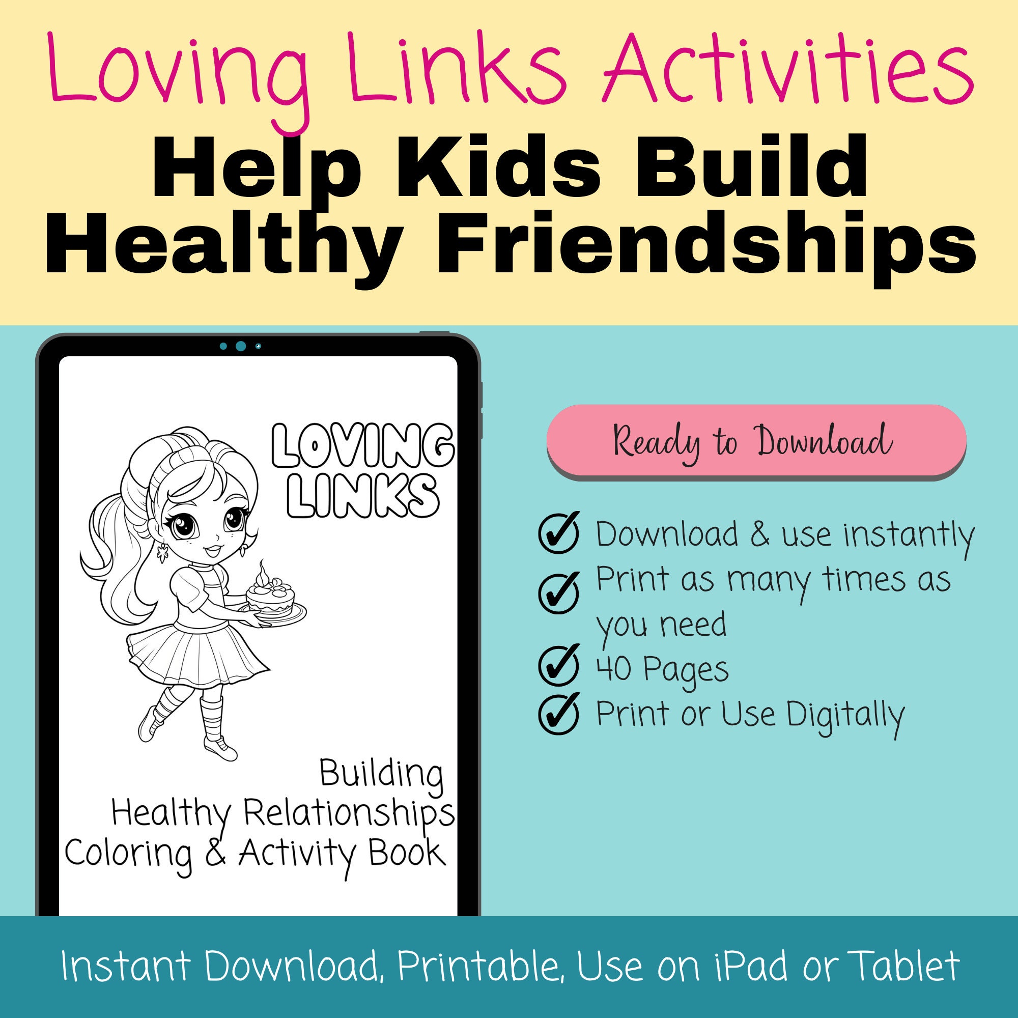 Social Skills: Building Healthy Relationships for Kids Coloring and ...