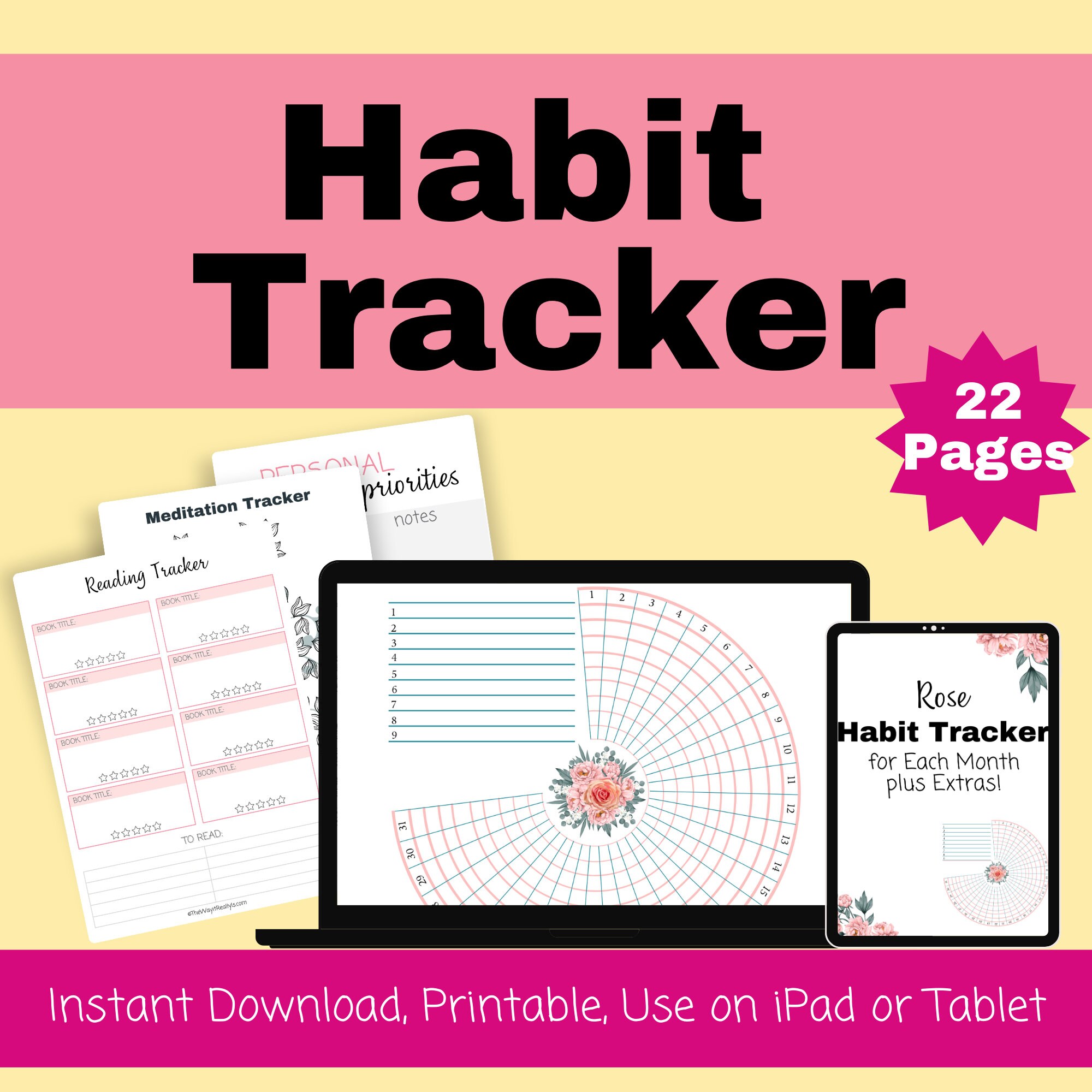 Habit Tracker, Habit, Tracker, Habit Tracker Printable, Printable Habit ...