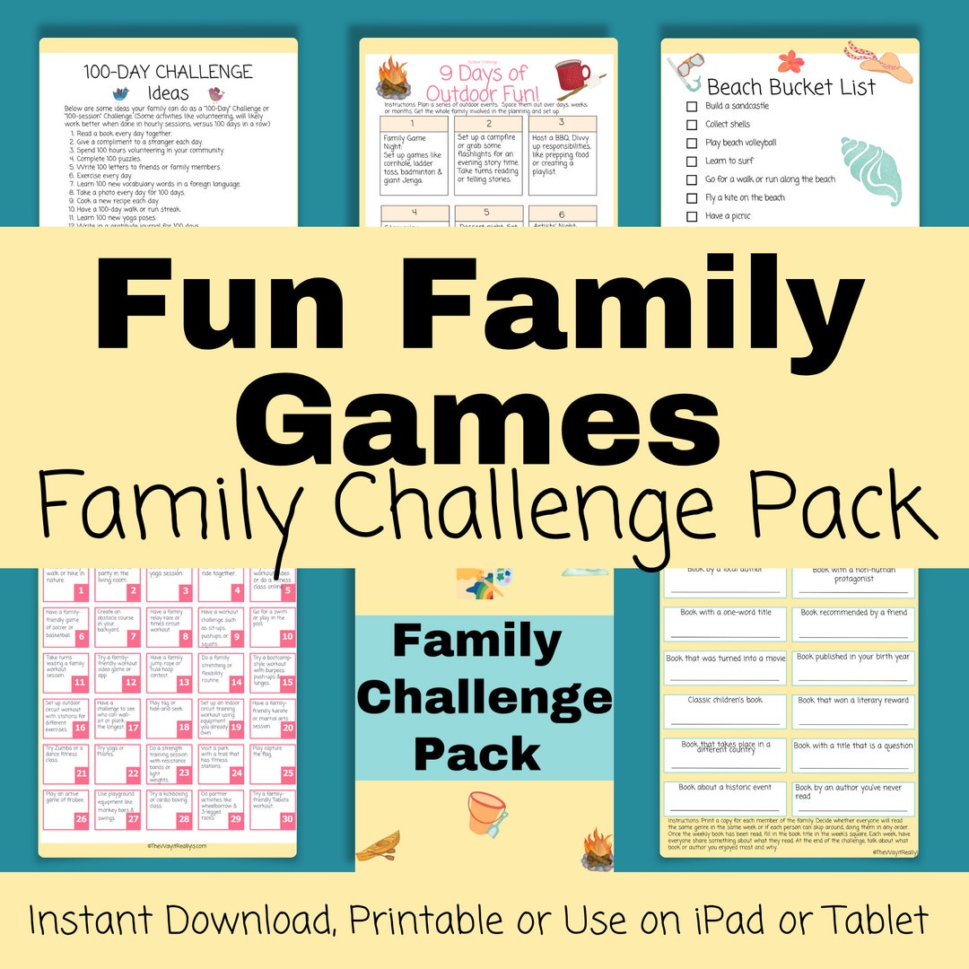 Fun Family Games, Family Challenge Pack, Scavenger Hunt, Family Game ...