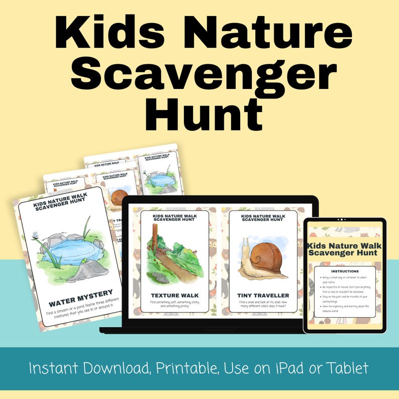 Kids Nature Scavenger Hunt Cards, Scavenger Hunt Printable, Scavenger ...