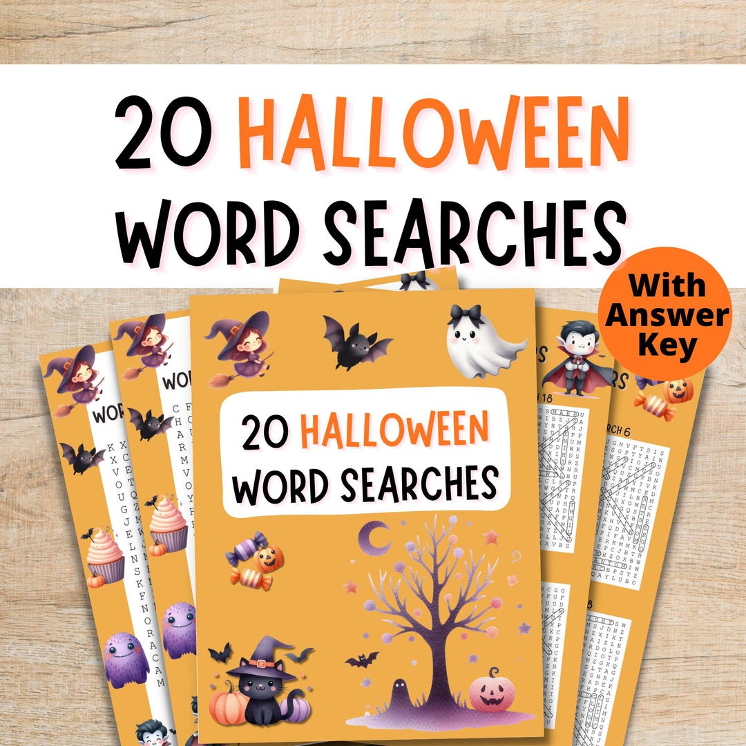 Halloween Word Searches, 20 Halloween Word Search Puzzles, Halloween ...