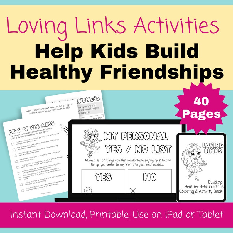 Social Skills: Building Healthy Relationships for Kids Coloring and ...