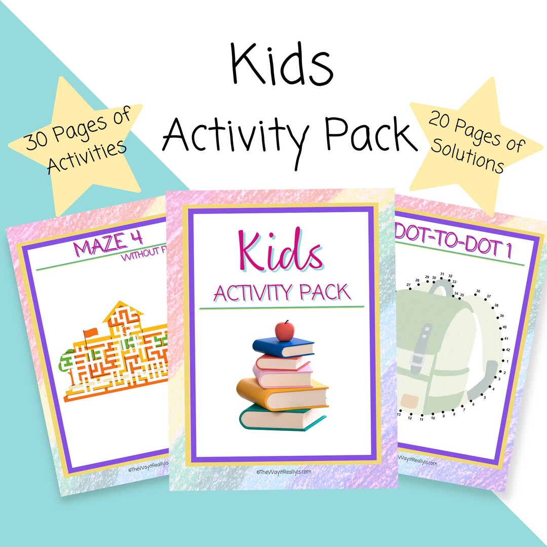 Printable Activity Pack for Kids, Keep Students Occupied, Mazes for ...