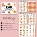 Fall Bingo Game, Fall Kids Activity, Fall Printable, Fall Camp, Bingo ...