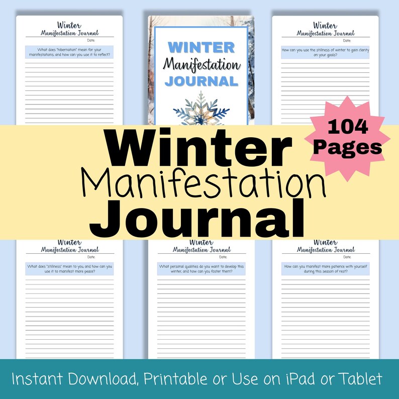 Winter Journal, Winter Guided Journal, 100+ Pages, Winter Manifestation ...