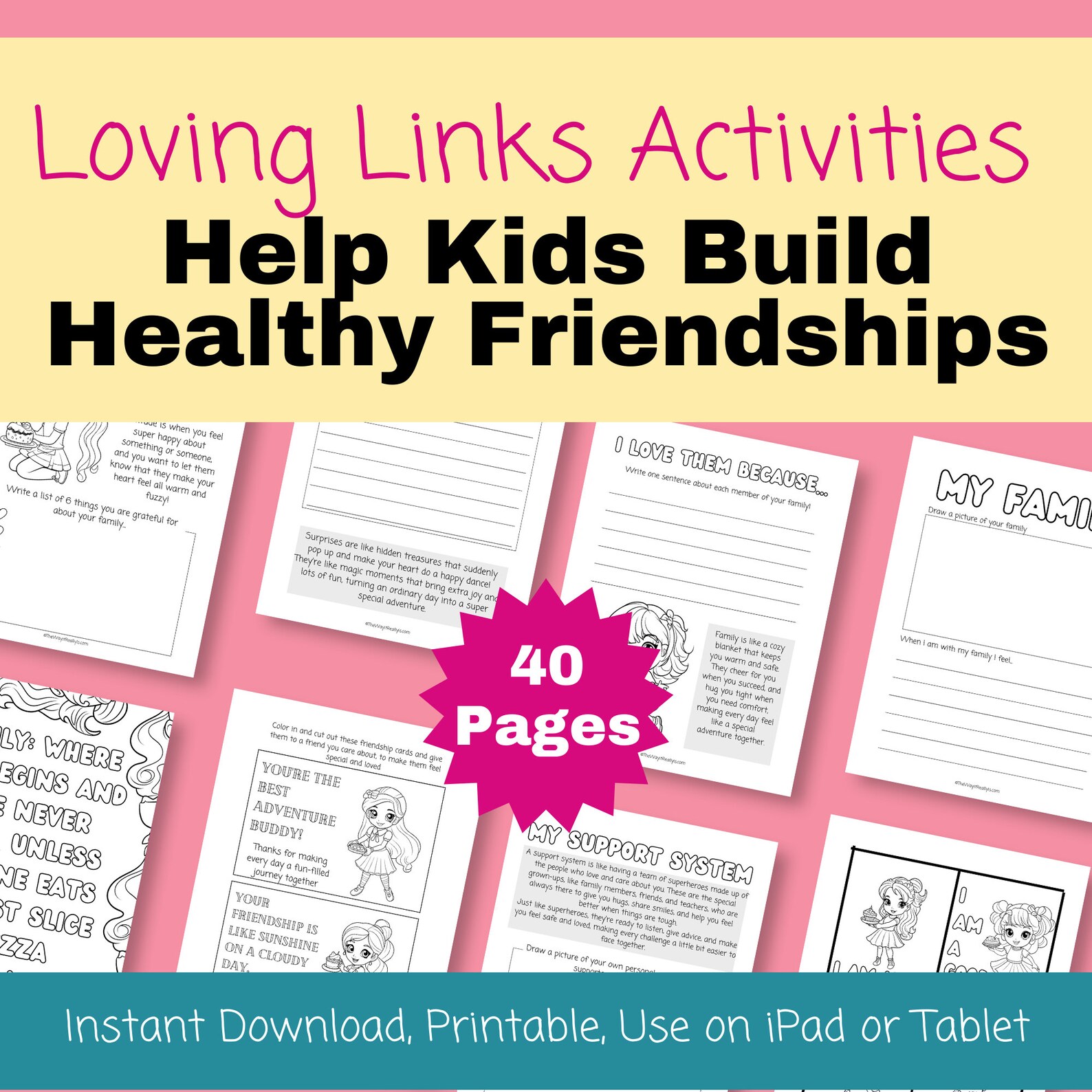Social Skills: Building Healthy Relationships for Kids Coloring and ...