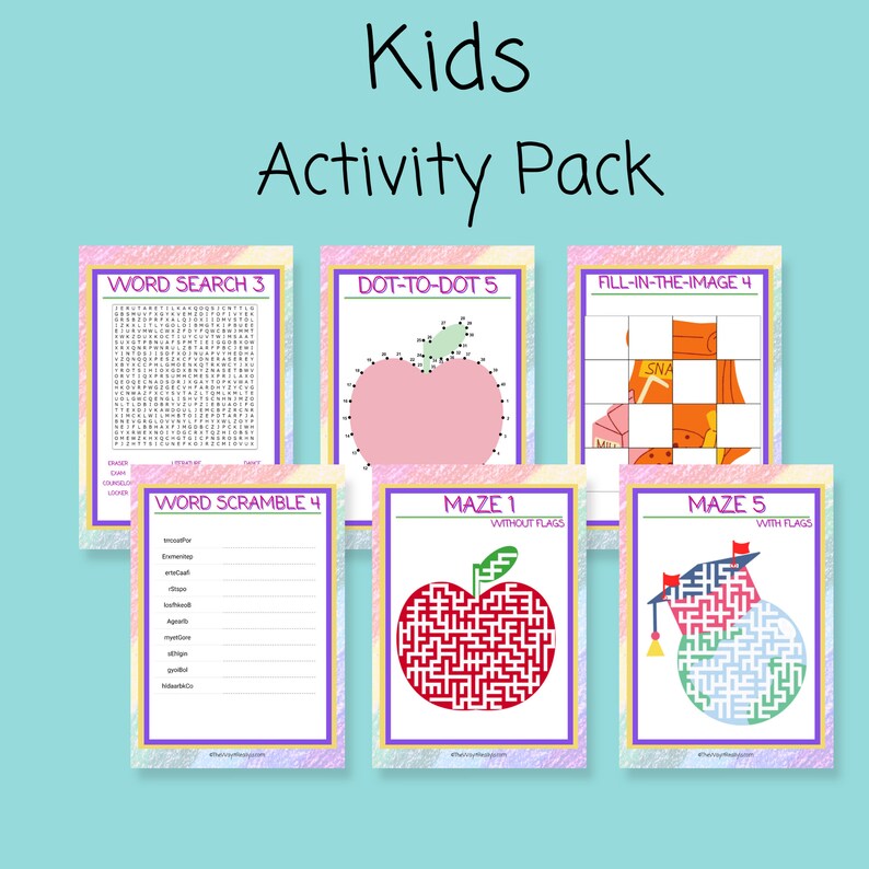 Printable Activity Pack for Kids, Keep Students Occupied, Mazes for ...