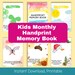 Kids Monthly Handprint Memory Book, Keepsake Journal, Handprint Art ...