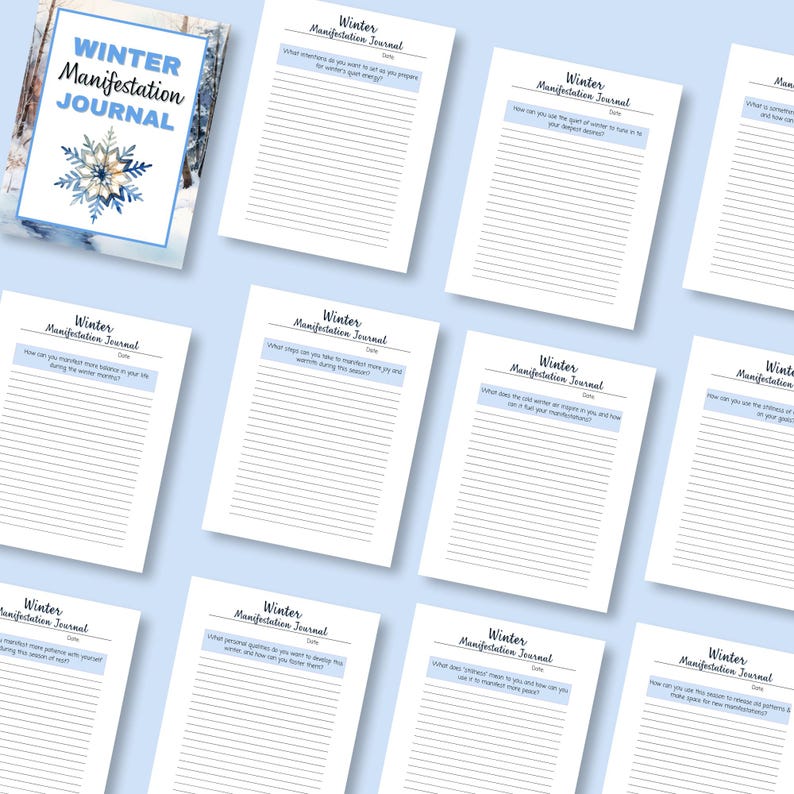 Winter Journal, Winter Guided Journal, 100+ Pages, Winter Manifestation ...