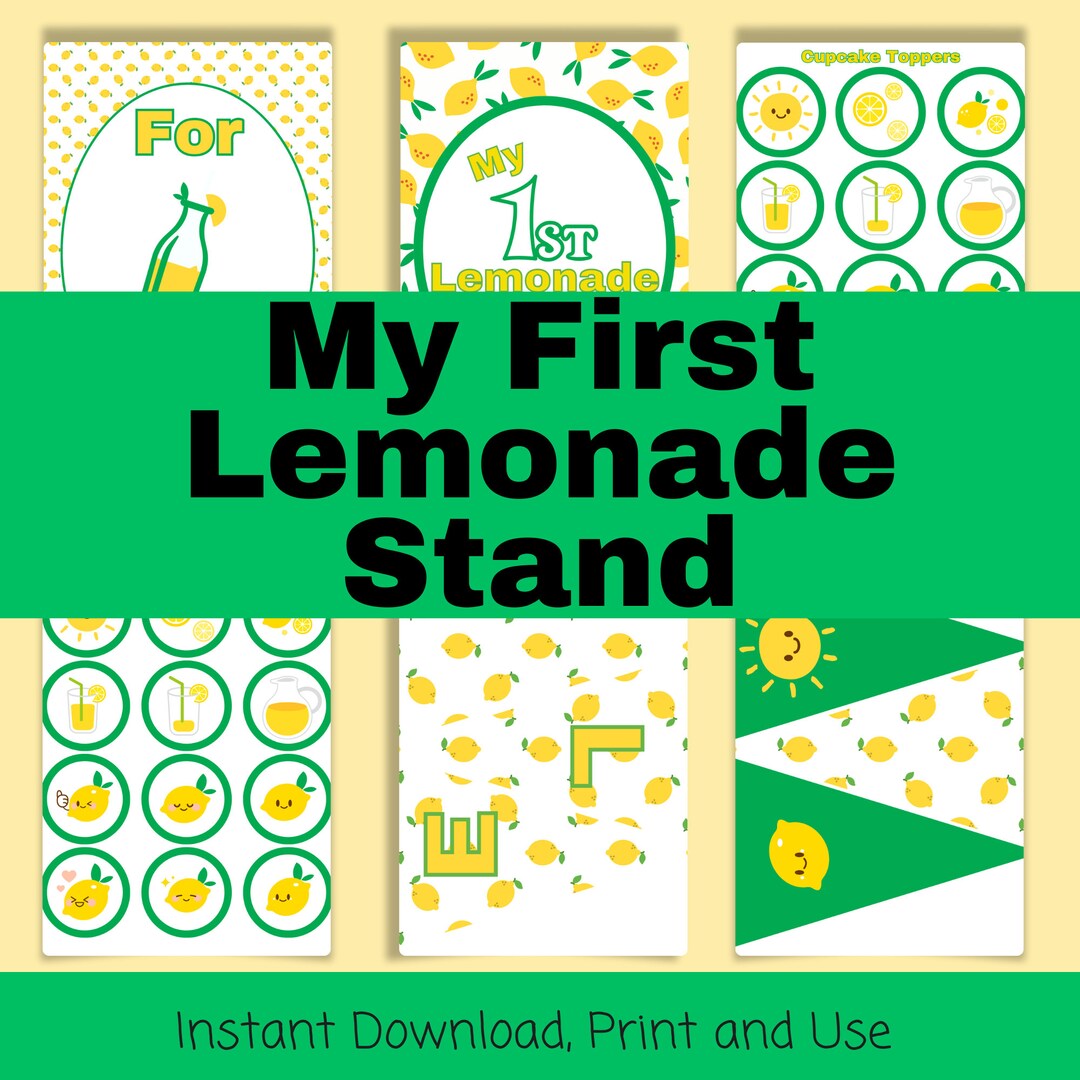 My First Lemonade Stand Printable, Lemonade Stand Decorations, Lemonade ...