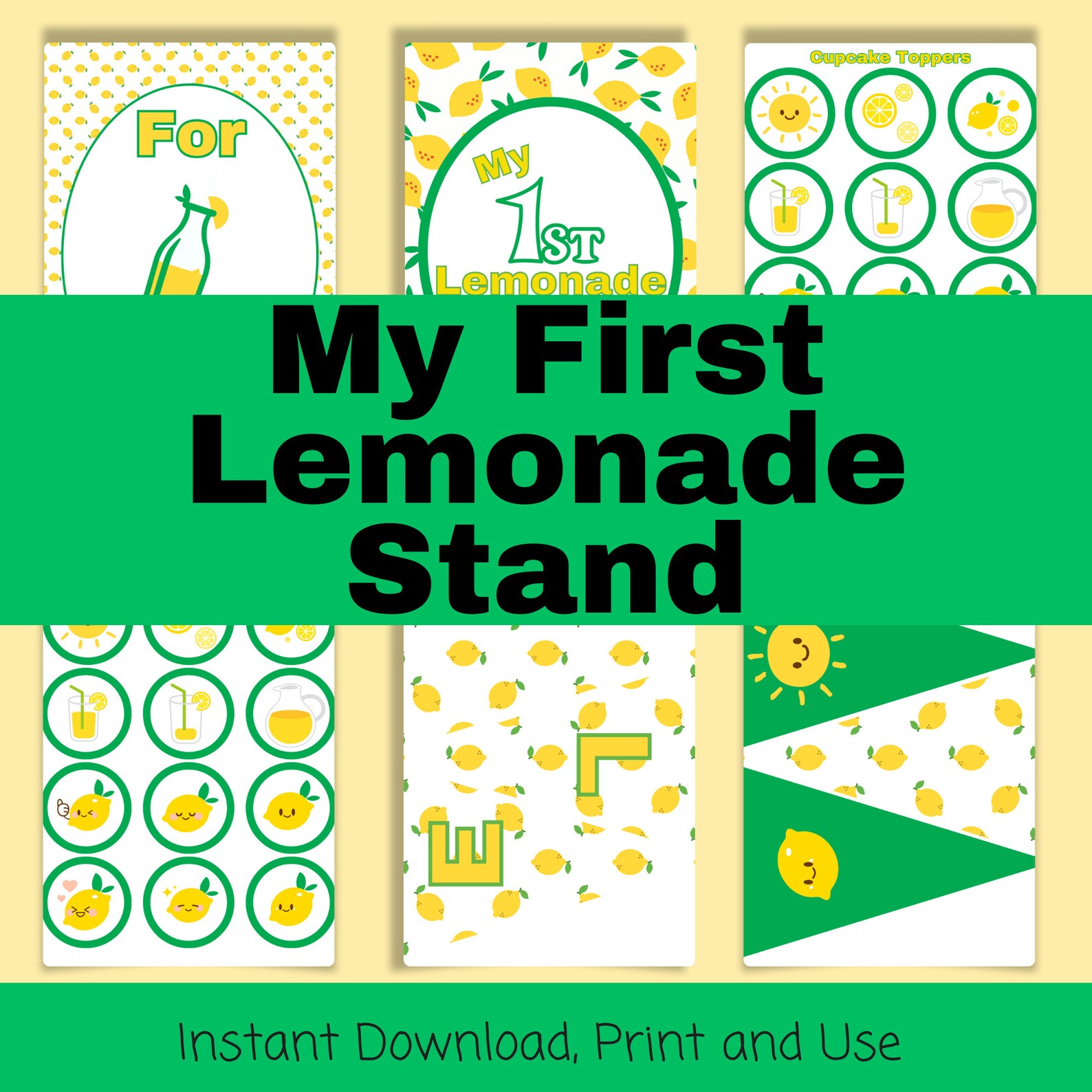 My First Lemonade Stand Printable, Lemonade Stand Decorations, Lemonade ...