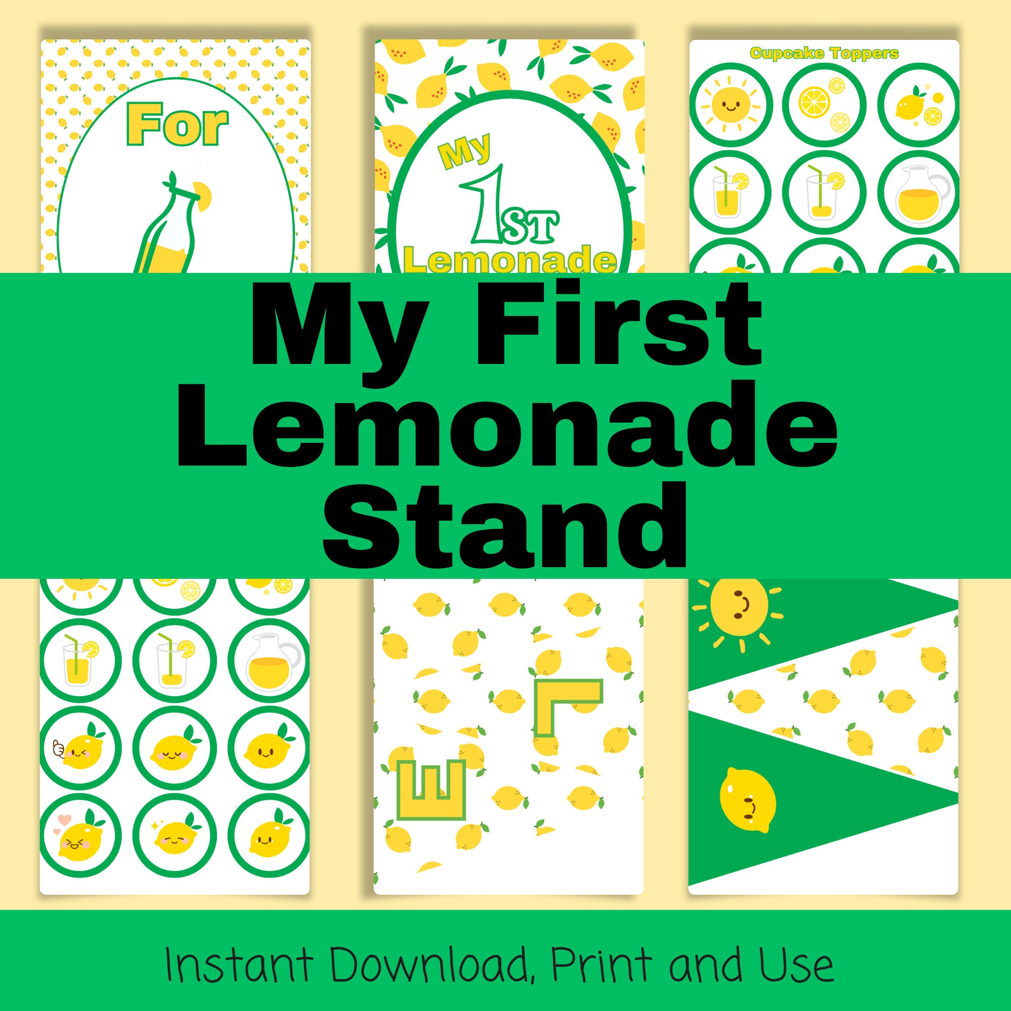 My First Lemonade Stand Printable, Lemonade Stand Decorations, Lemonade ...