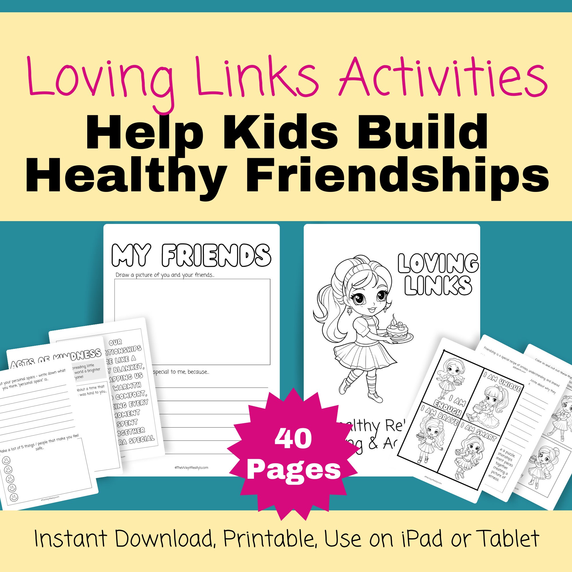 Social Skills: Building Healthy Relationships for Kids Coloring and ...