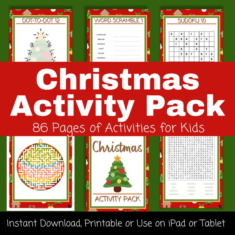 Christmas Activities for Kids Printable, Christmas Printable, Christmas ...