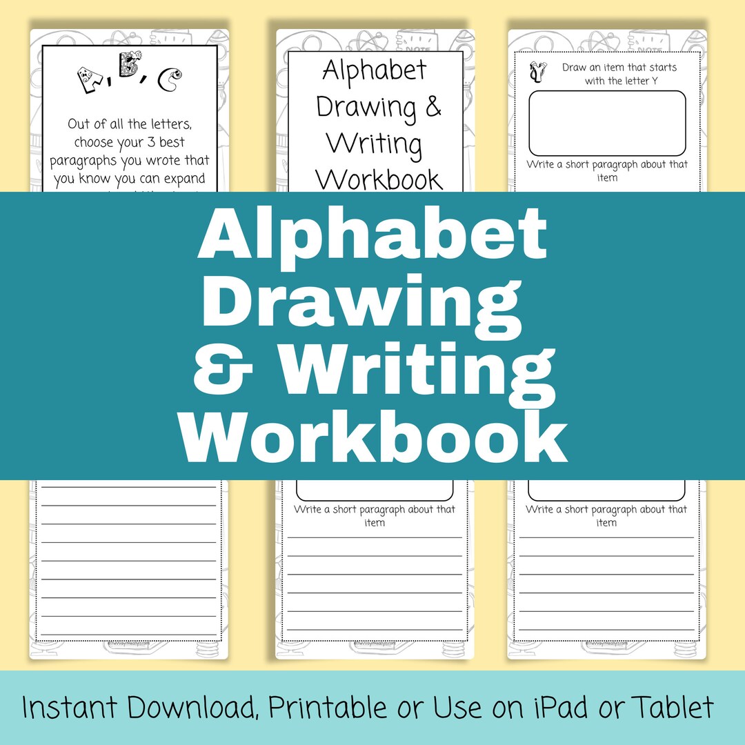 Alphabet Drawing and Writing Workbook for Kids, Creative Writing ...
