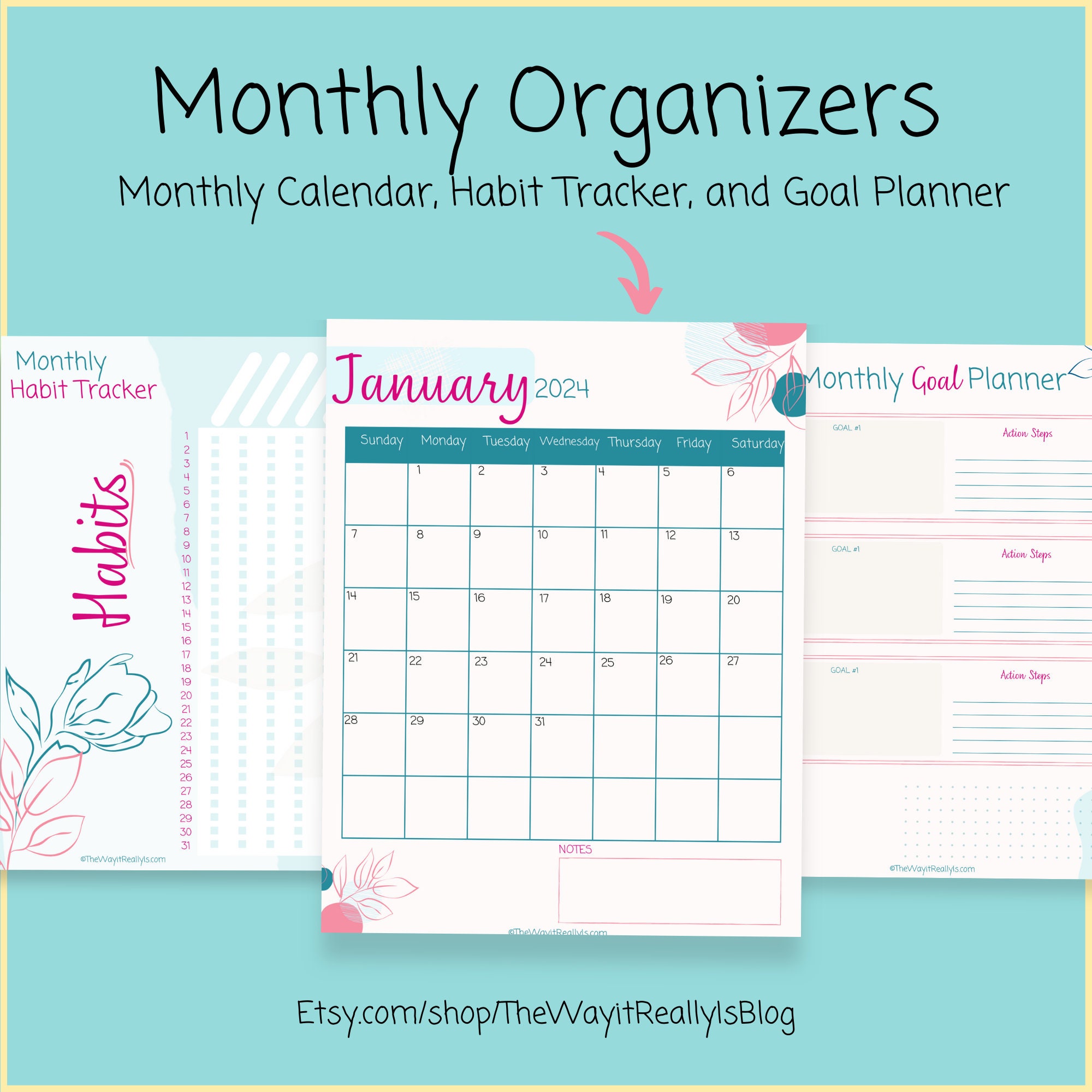 2024 Planner and Organizer, 2024 Calendar, 2024 Digital Planner ...