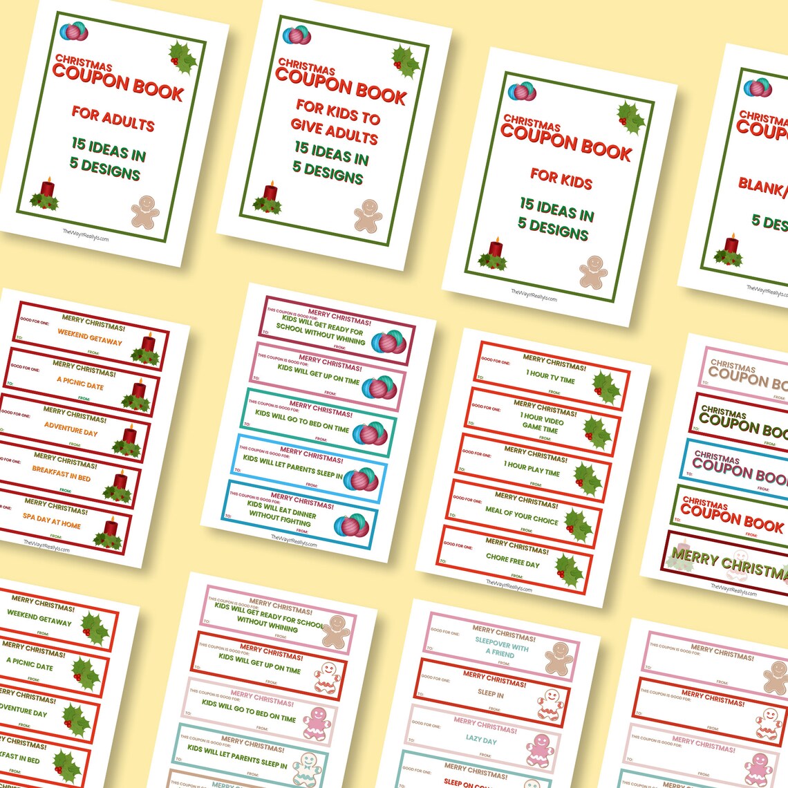 Christmas Coupon Books for Kids and Adults, Christmas Coupons Kids to ...