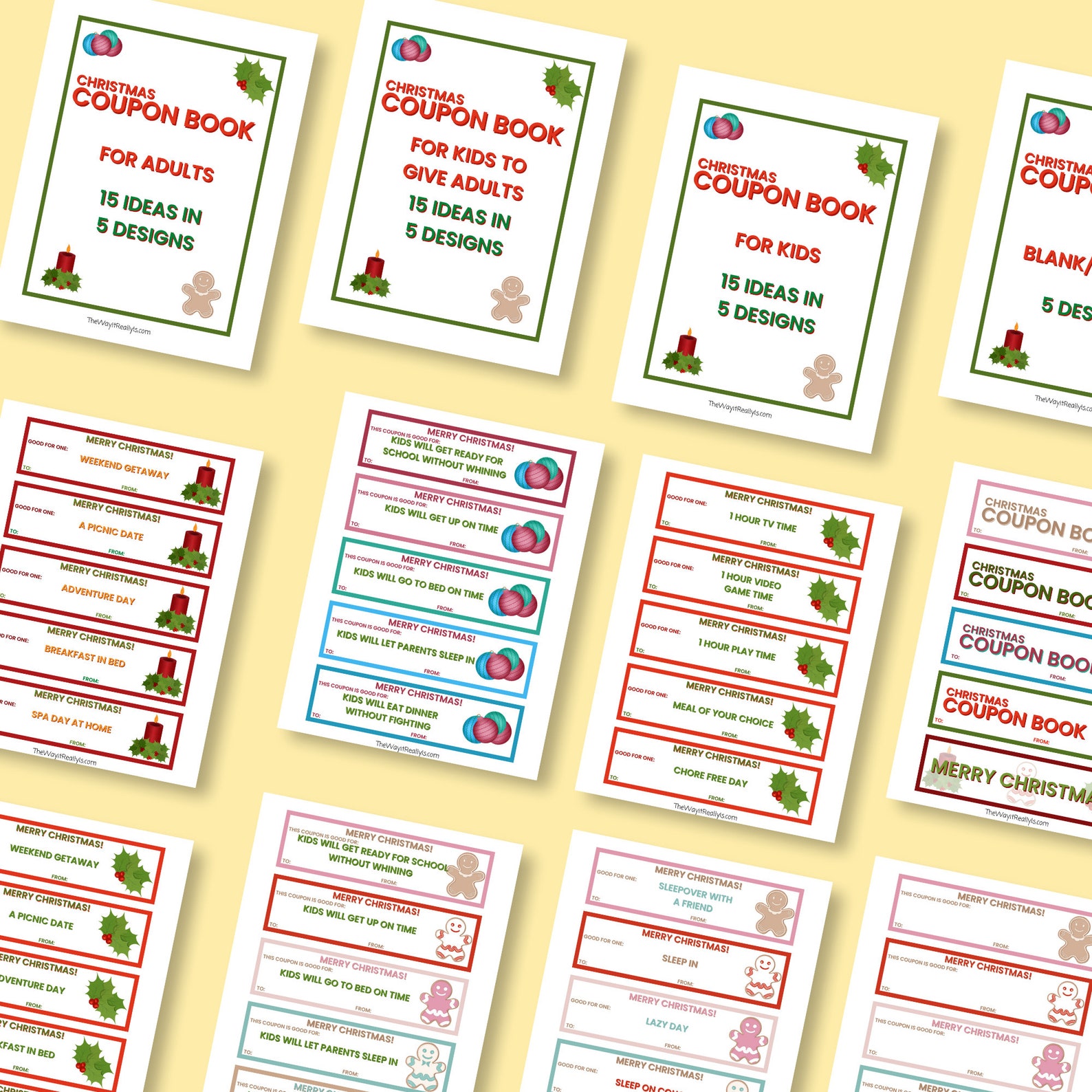 Christmas Coupon Books for Kids and Adults, Christmas Coupons Kids to ...