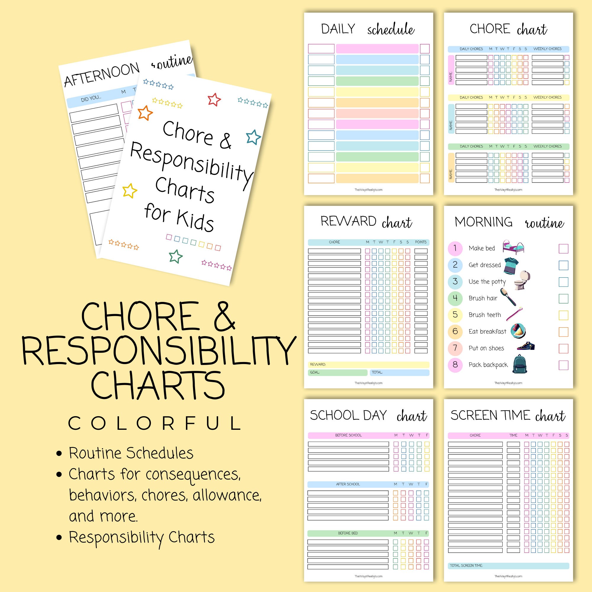 Chore Chart for Kids, Chore Chart Printable, Family Chore Chart, Kids ...