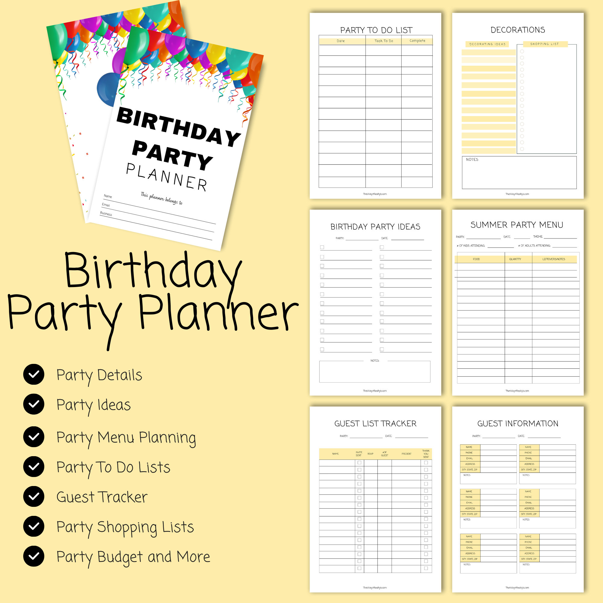 Birthday Party Planner, Birthday Planner, Party Planner, Kids Birthday ...
