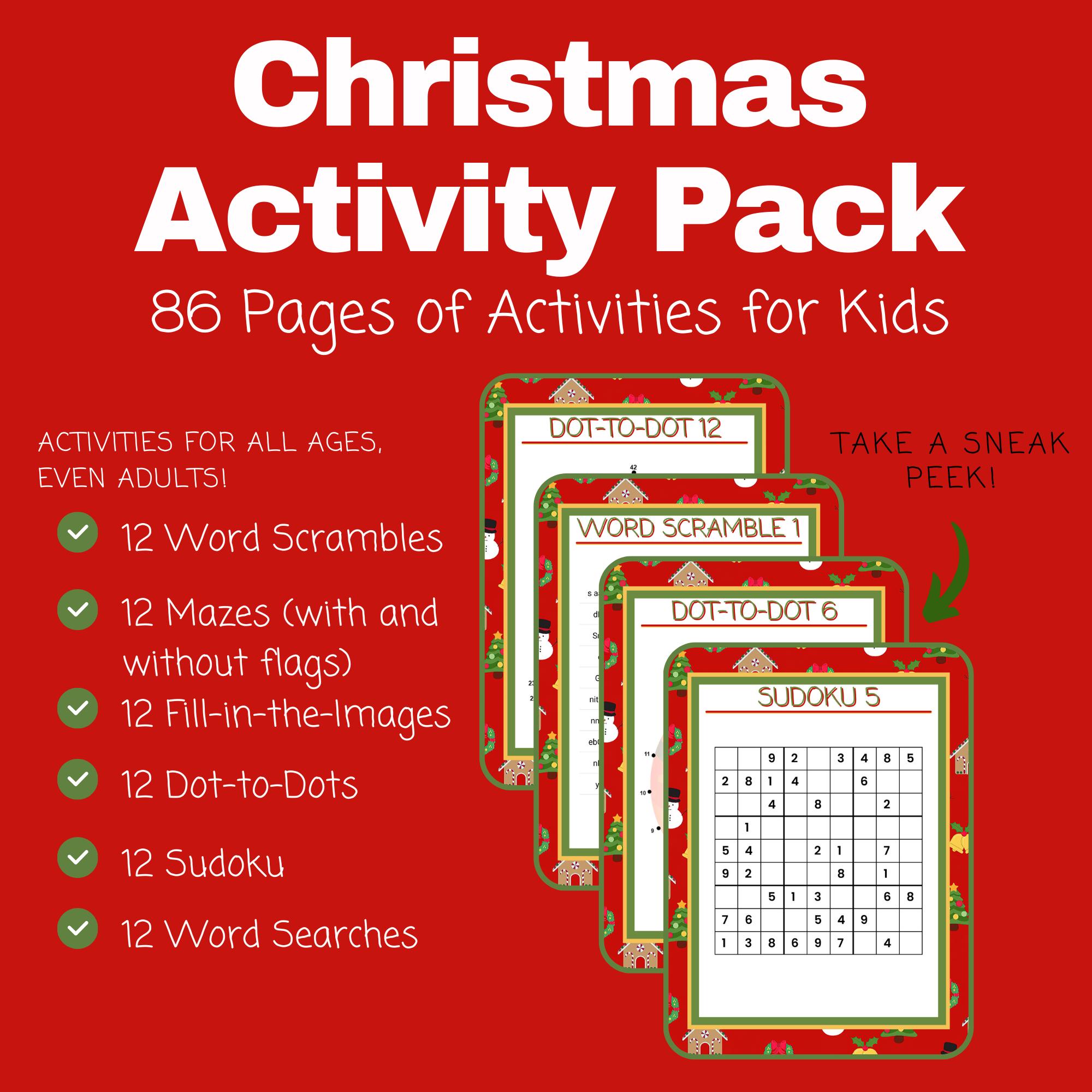 Christmas Activities for Kids Printable, Christmas Printable, Christmas ...
