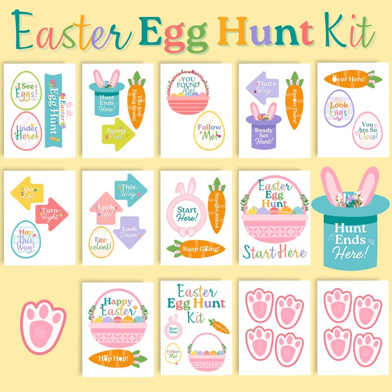 Easter Egg Hunt Signs, Egg Hunt Printables, Easter Egg Hunt Clues ...