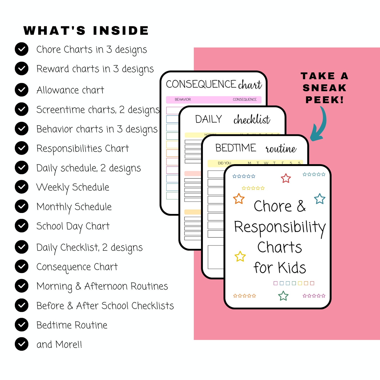 Chore Chart for Kids, Chore Chart Printable, Family Chore Chart, Kids ...