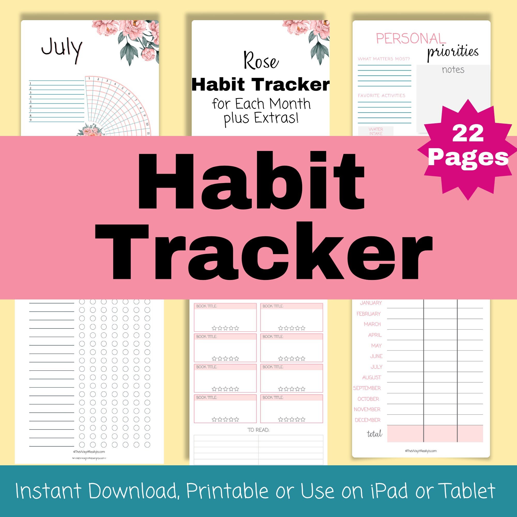 Habit Tracker, Habit, Tracker, Habit Tracker Printable, Printable Habit ...