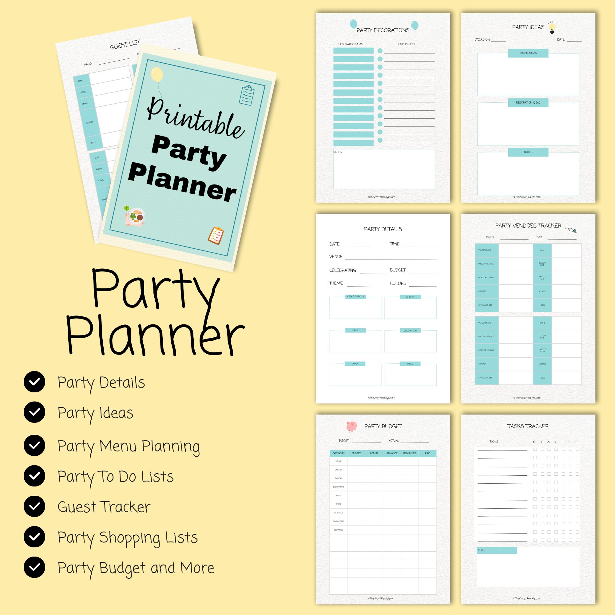 Printable Party Planner, Digital Party Planner, Birthday Party Planner ...
