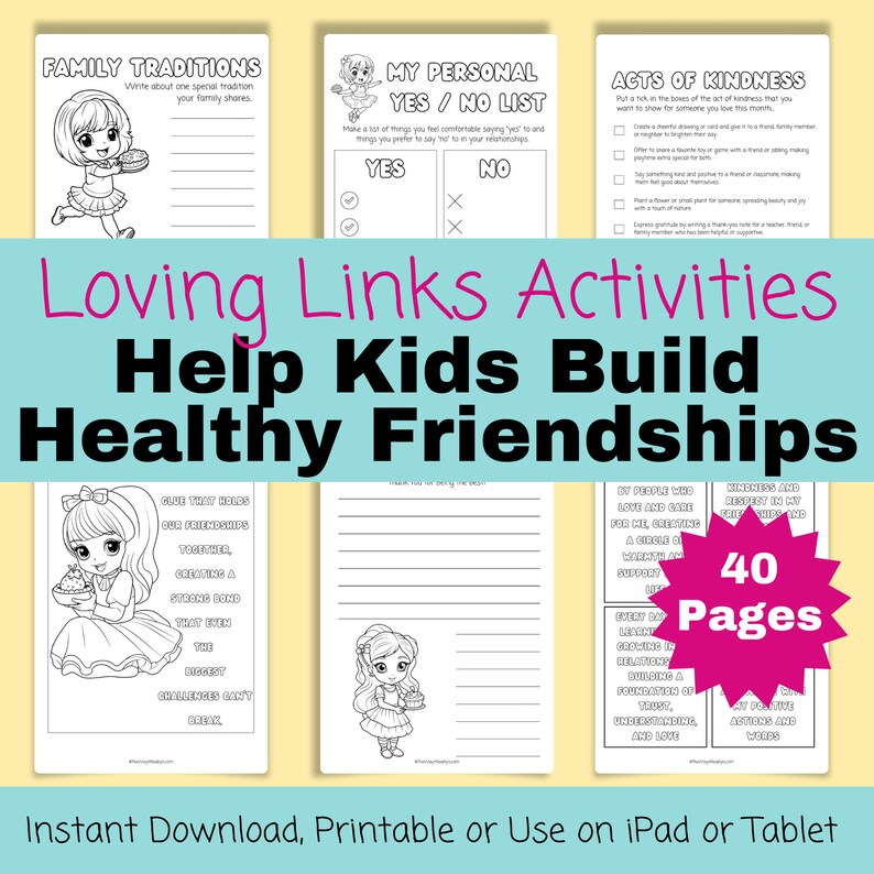 Social Skills: Building Healthy Relationships for Kids Coloring and ...