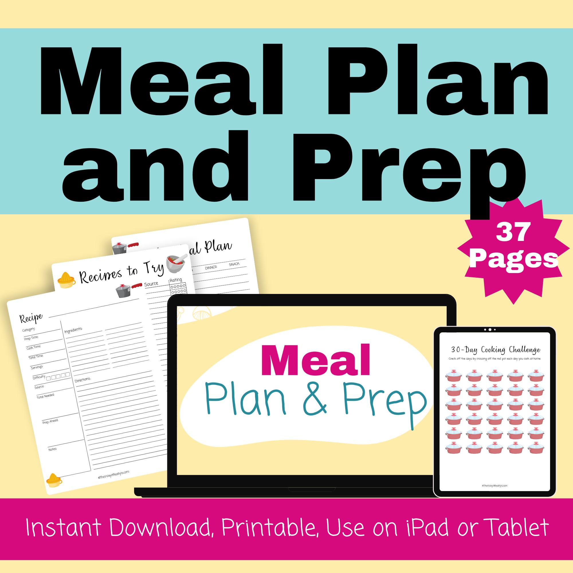 Meal Prep and Meal Planner, Weekly Meal Planner, Grocery Lists, Recipe ...